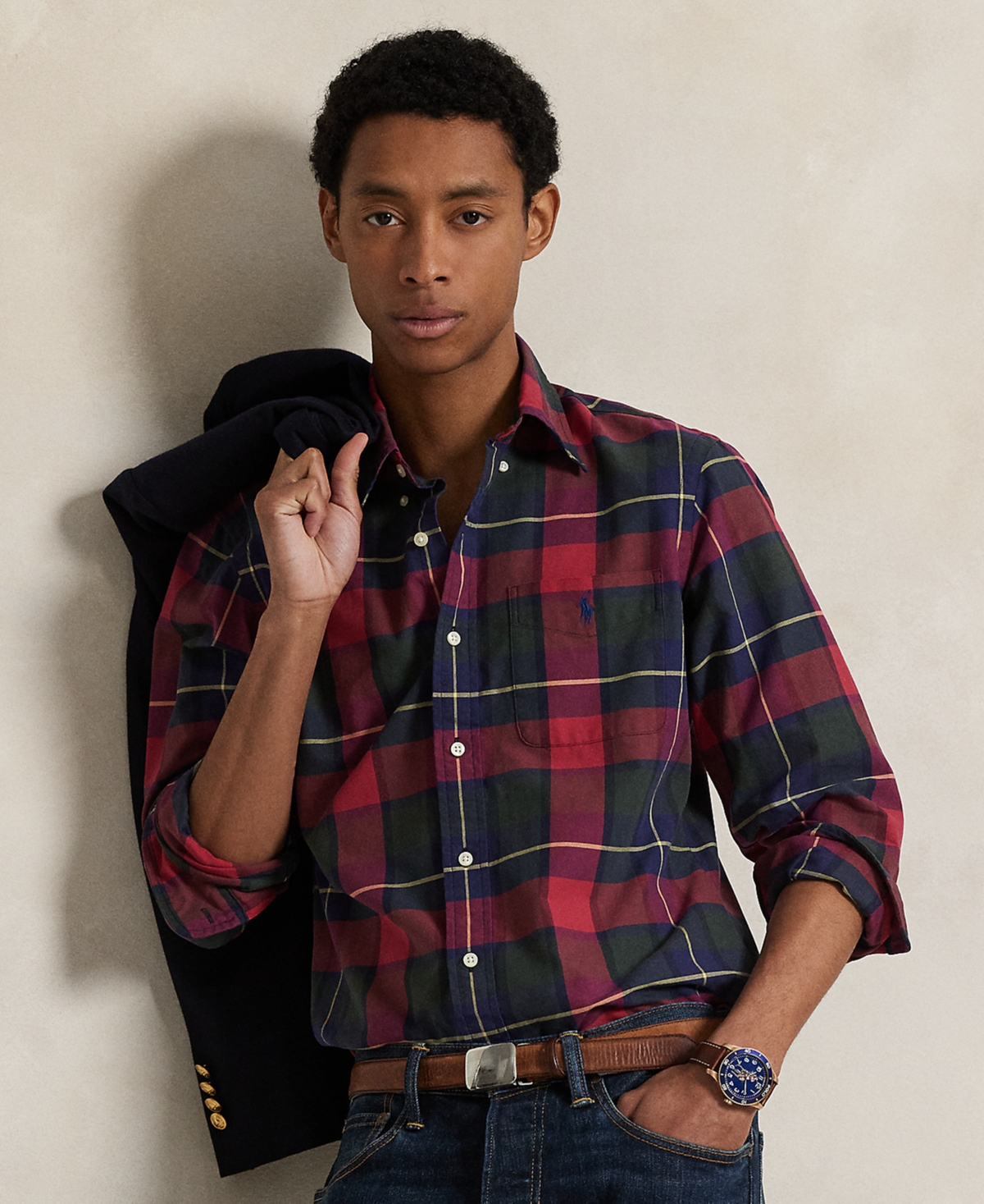 Click here for Polo Ralph Lauren Mens Classic-Fit Plaid Oxford Sh... prices