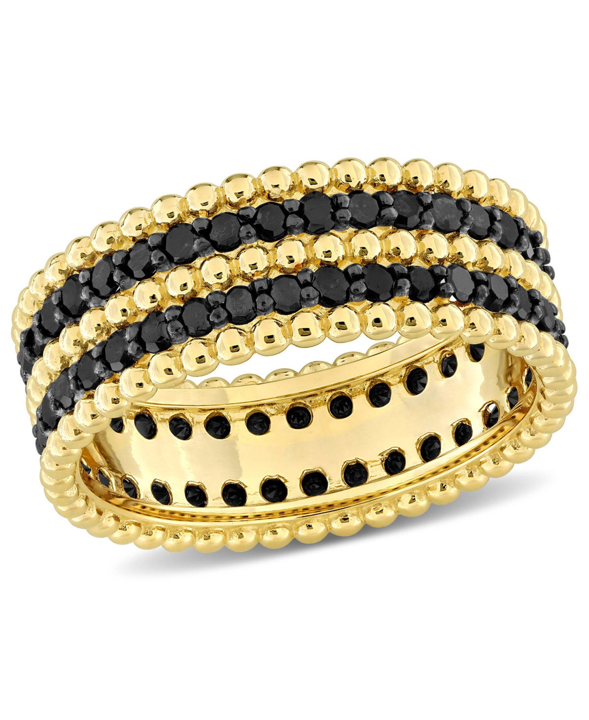 Click here for Black Diamond Double Row Beaded Eternity Band (1-1... prices