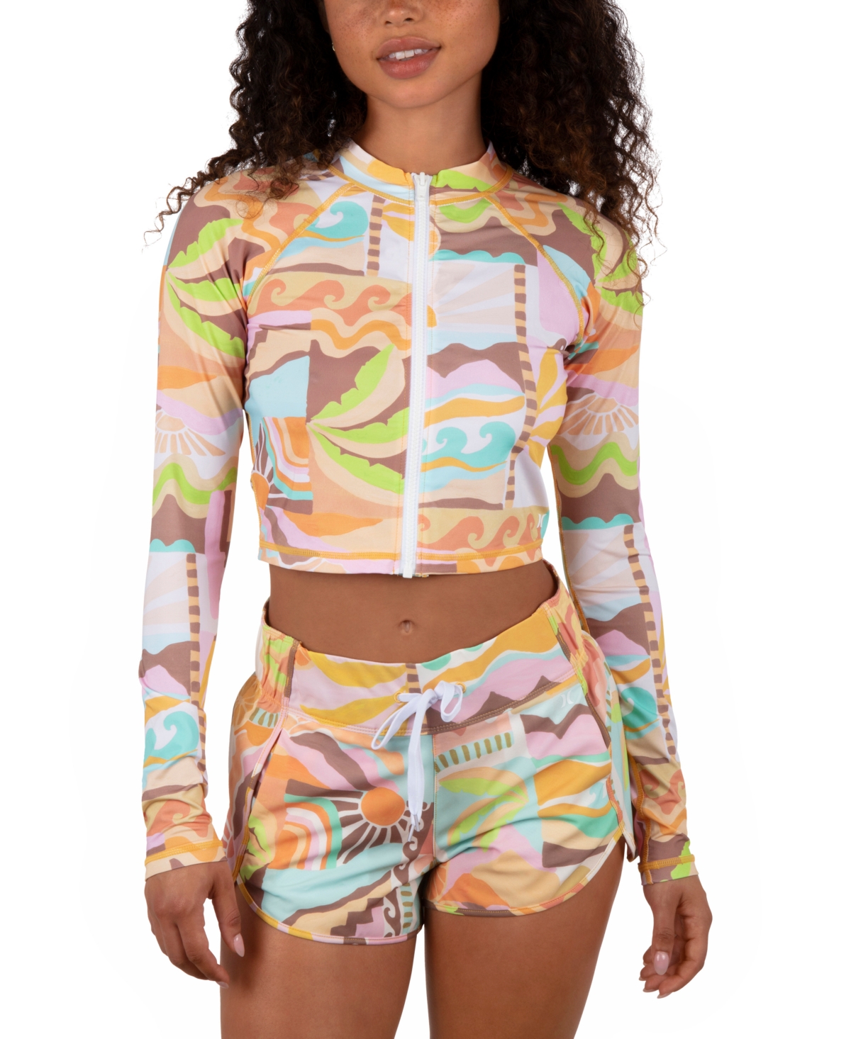 Click here for Hurley Juniors Vacay Dreams Cropped Rashguard Top... prices