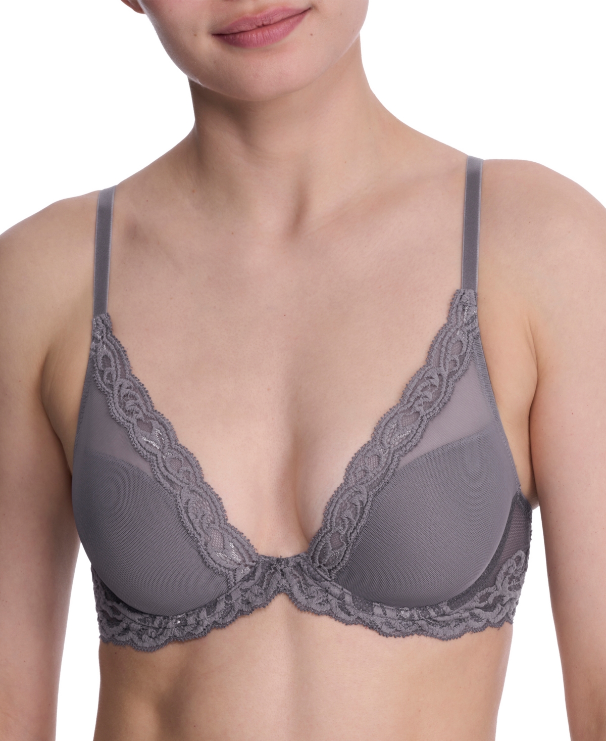 Click here for Natori Womens Feathers Lace Contour Underwire Plun... prices