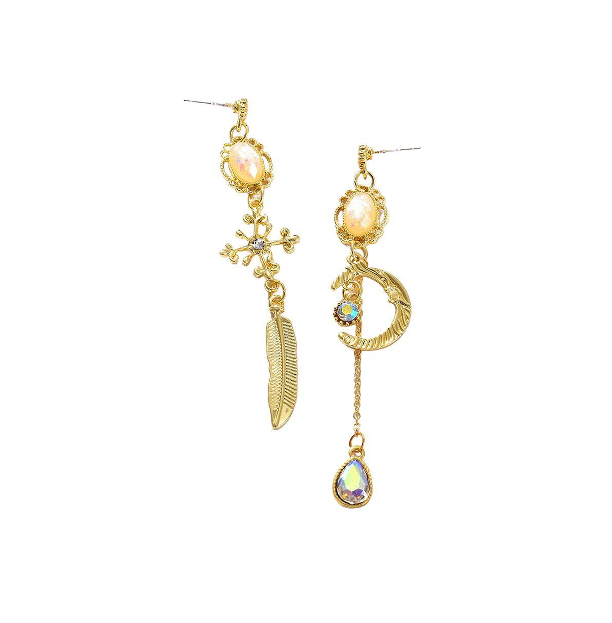 Click here for Sohi Womens Feather Drop Earrings - Gold prices