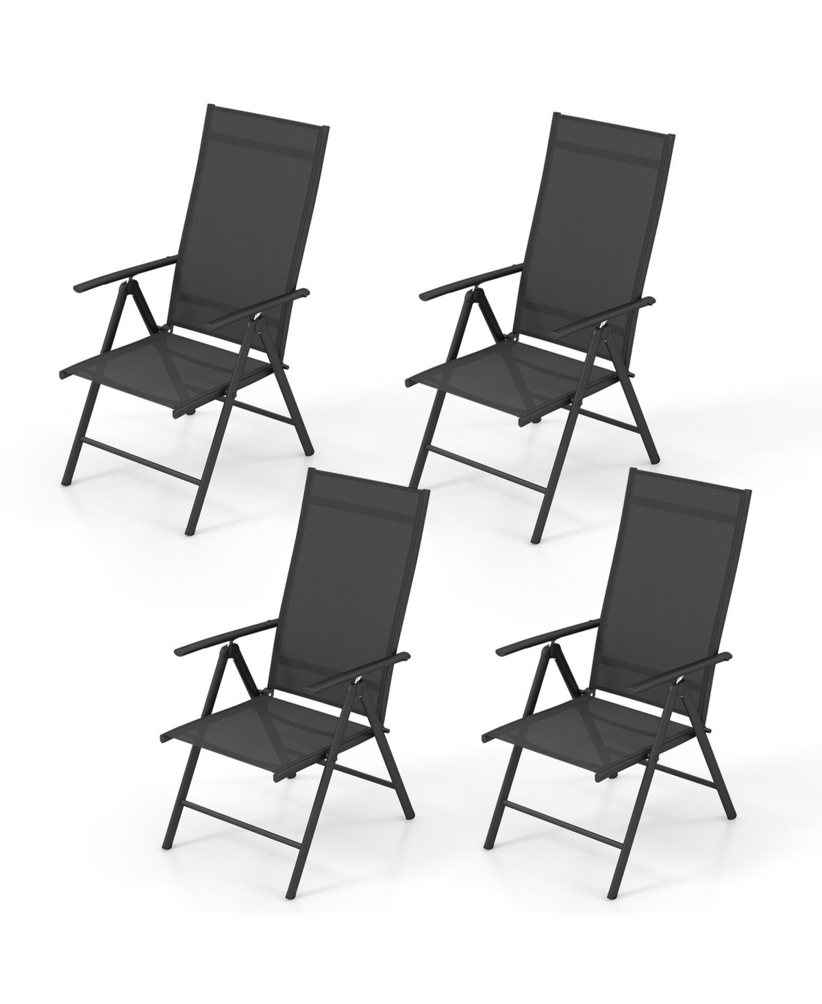 Click here for Gymax 4PCS Patio Folding Dining Chair w/ 7-Level A... prices