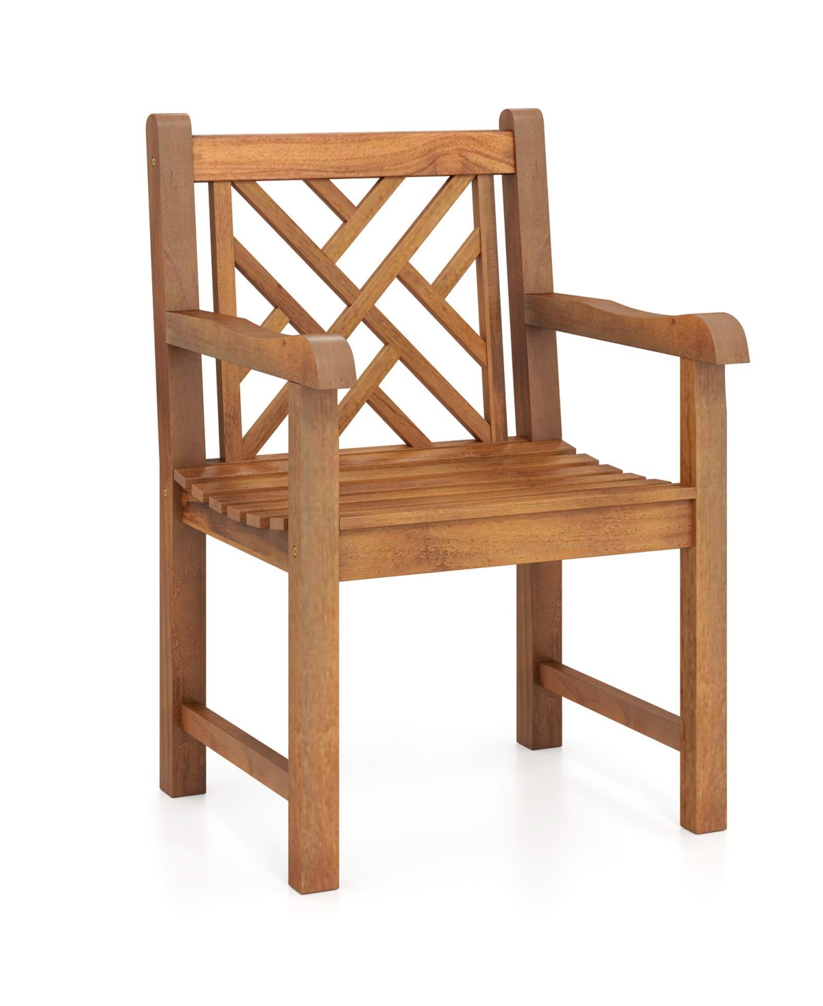 Click here for Gymax Teak Wood Patio Dining Chair Outdoor Armchai... prices