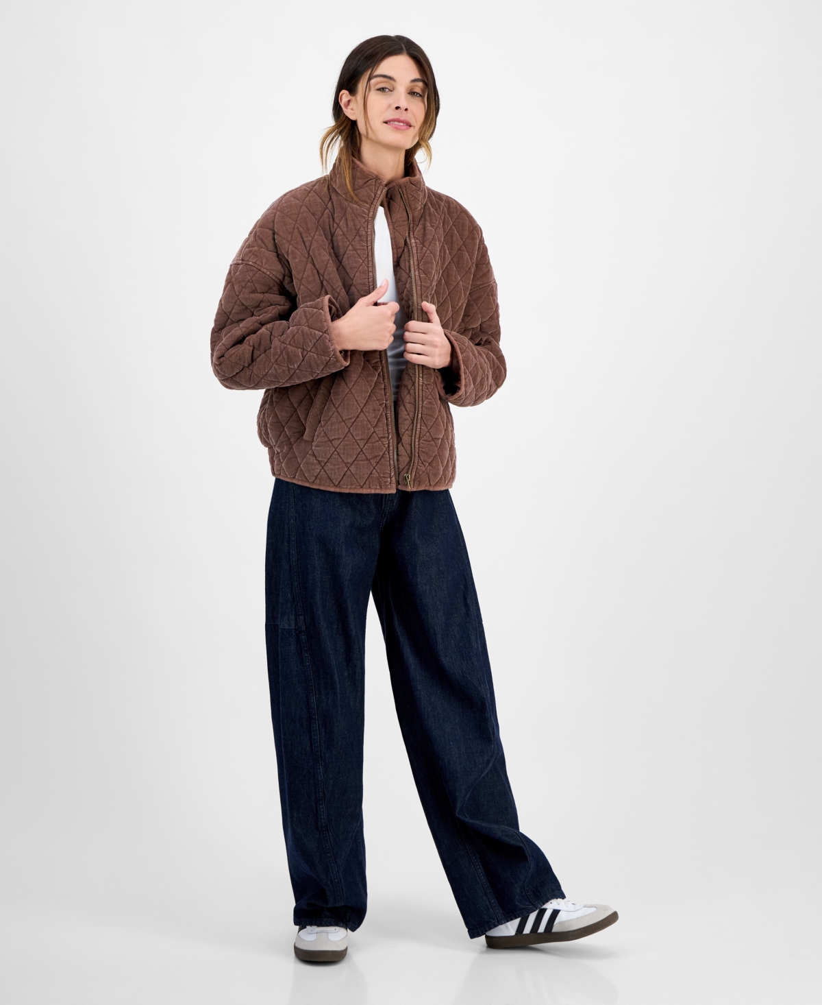 Click here for CoffeeShop Juniors Quilted Corduroy Zip-Front Coat... prices