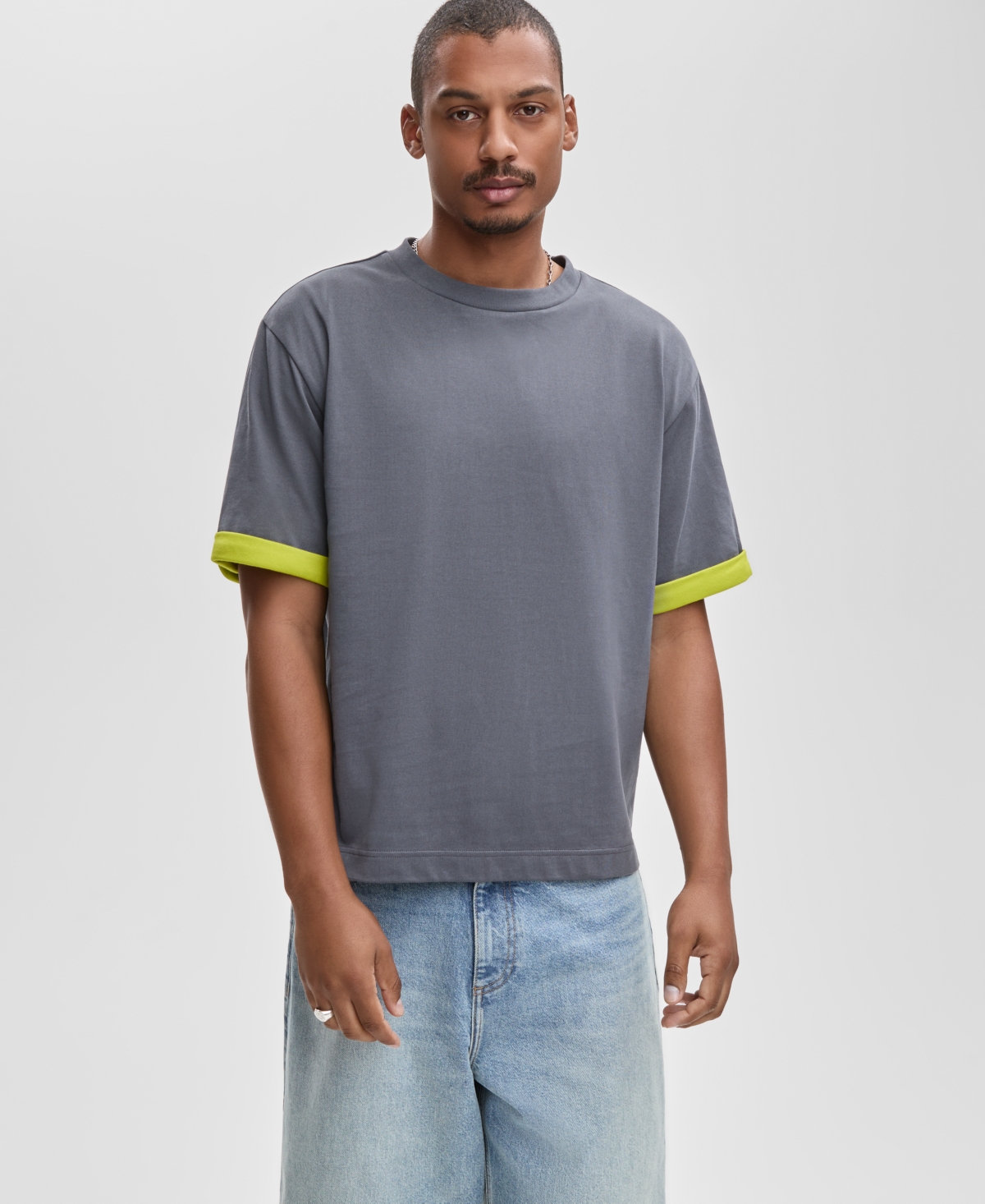 Click here for Mode of One Mens Short-Sleeve Reverse-Sleeve Cotto... prices
