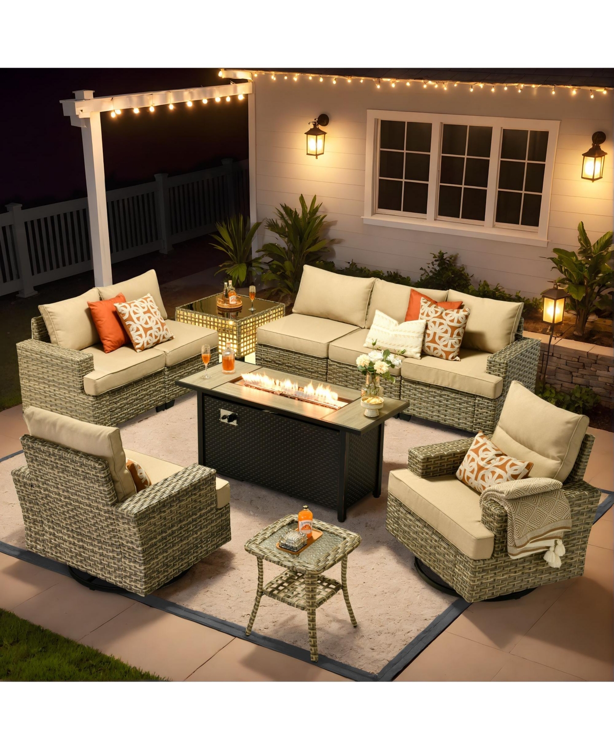 Click here for Xizzi 10 Pieces Outdoor Patio Furniture Set Rattan... prices