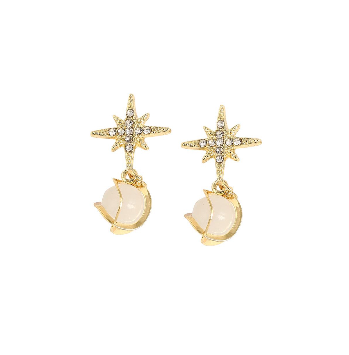 Click here for Sohi Womens Celestrial Drop Earrings - White prices