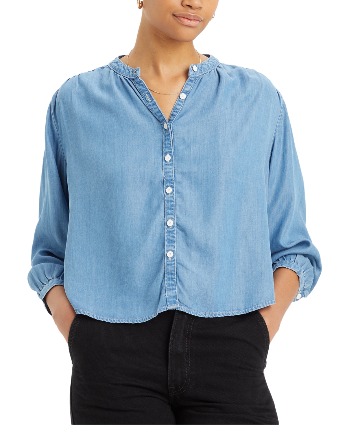 Click here for Levis Womens Lilah Button-Front 3/4-Sleeve Blouse... prices