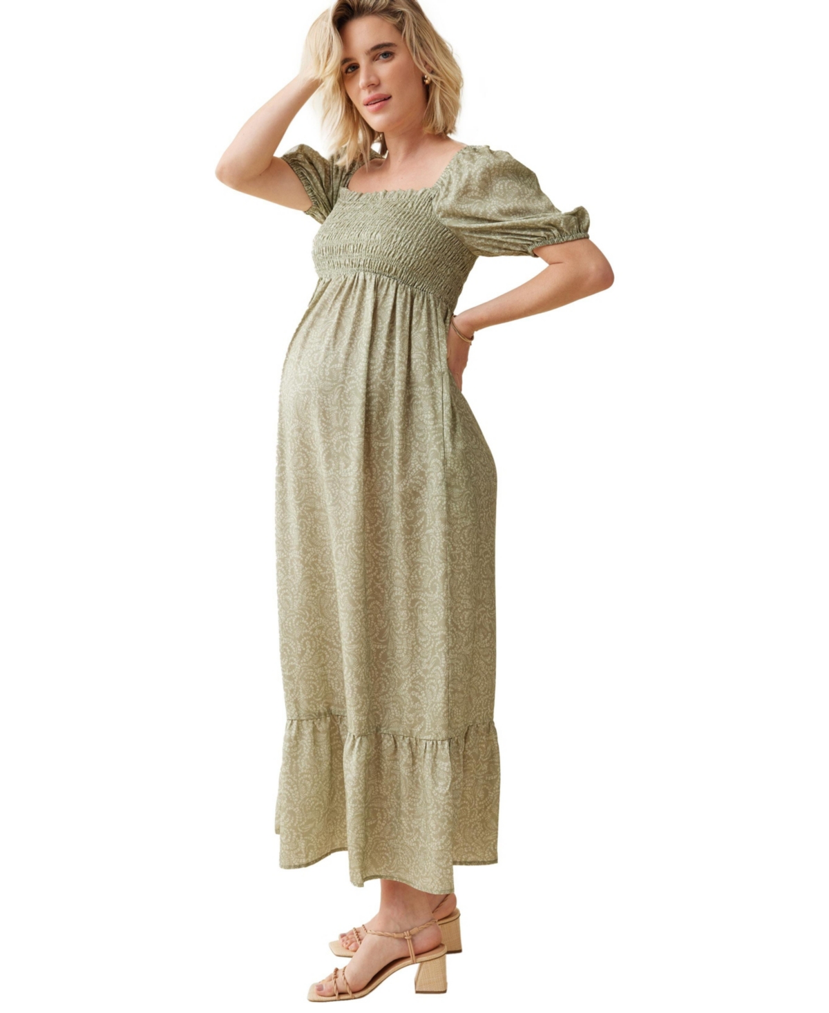 Click here for Ingrid + Isabel Maternity Shower Maxi Dress - Oliv... prices