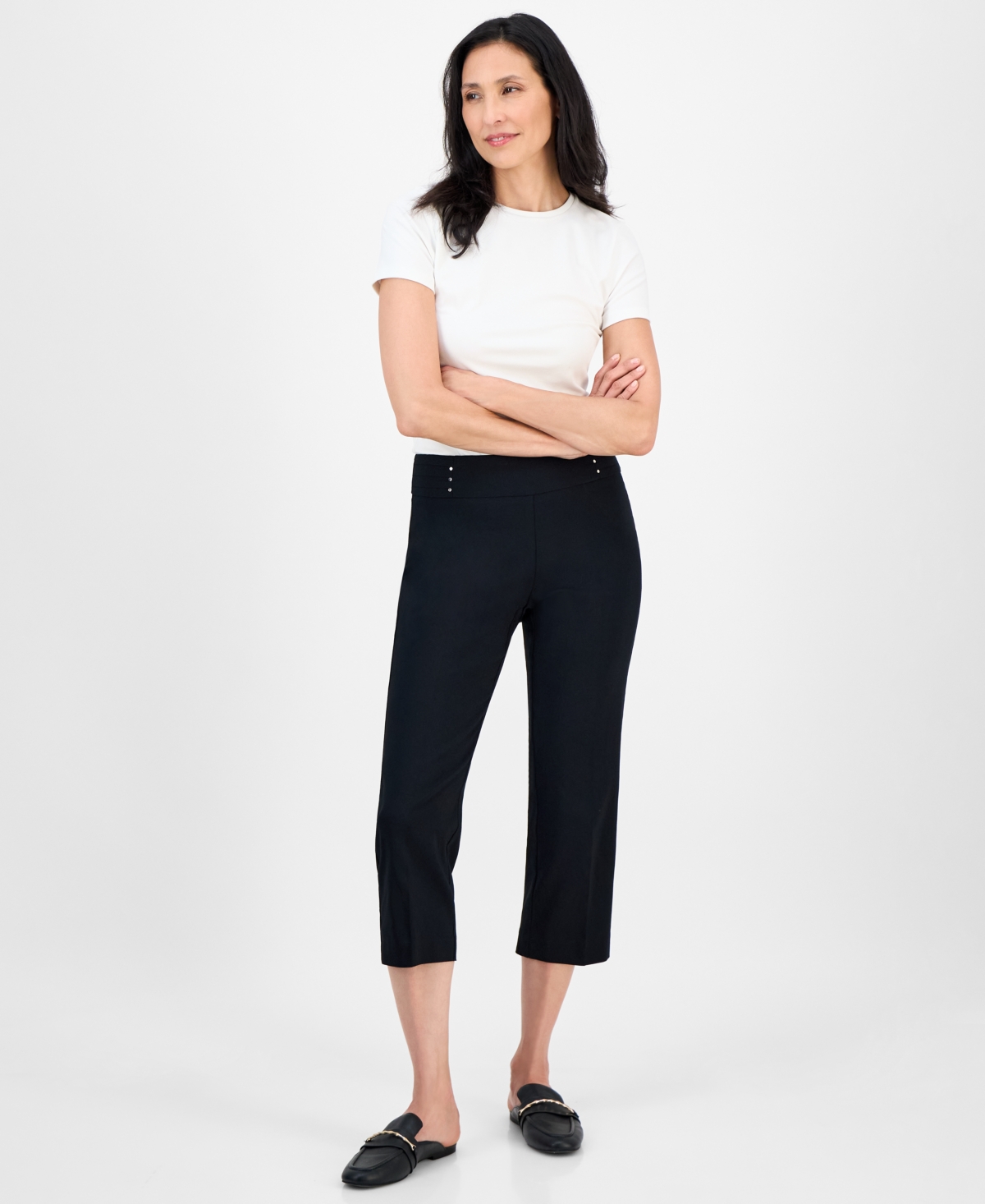 Click here for Jm Collection Womens Pull-On Capri Tummy-Control P... prices