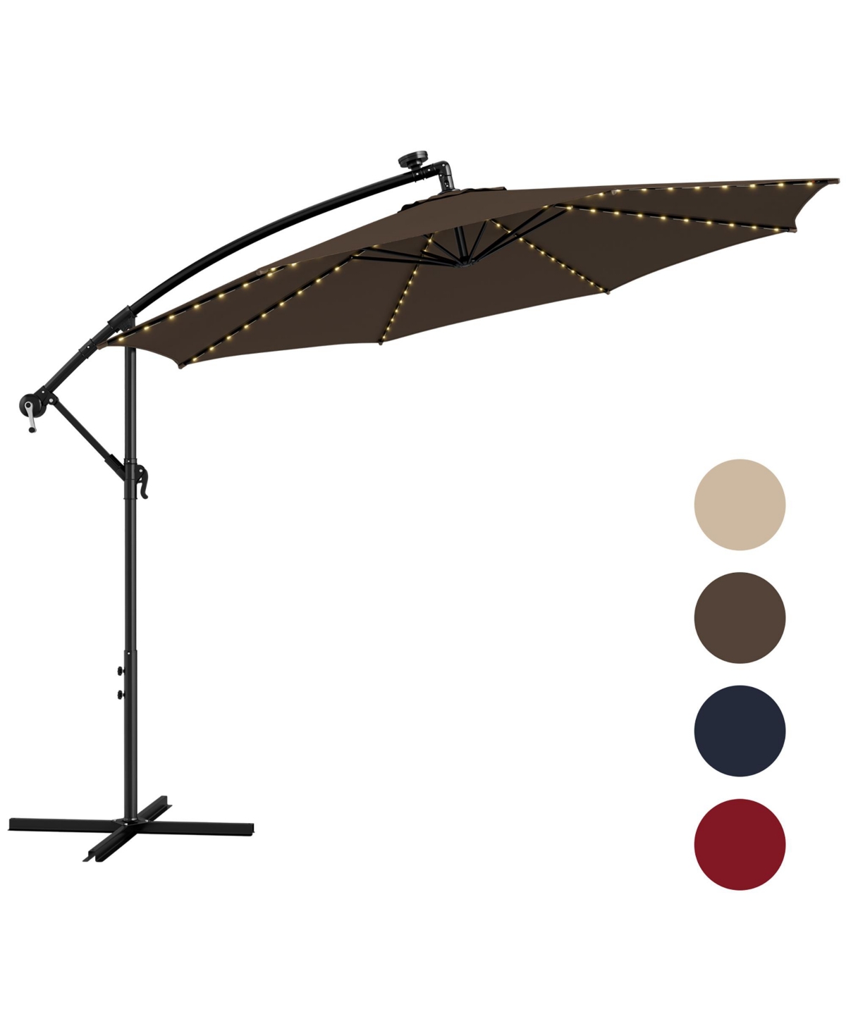 Click here for Gymax 10 Ft Offset Patio Umbrella Solar Powered Ca... prices