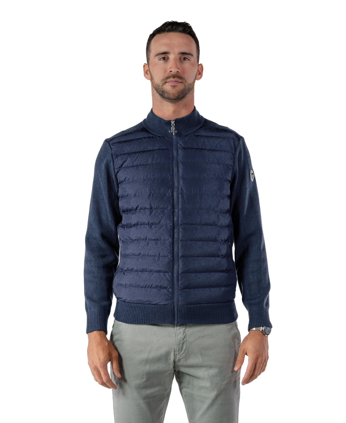 Click here for Woodpecker Mens Hybrid Knit Jacket - Matte navy prices