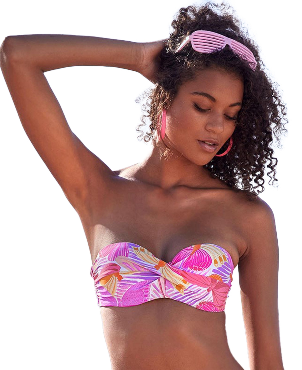 Click here for Lascana Womens Butterfly Print Bandeau Bikini Swim... prices