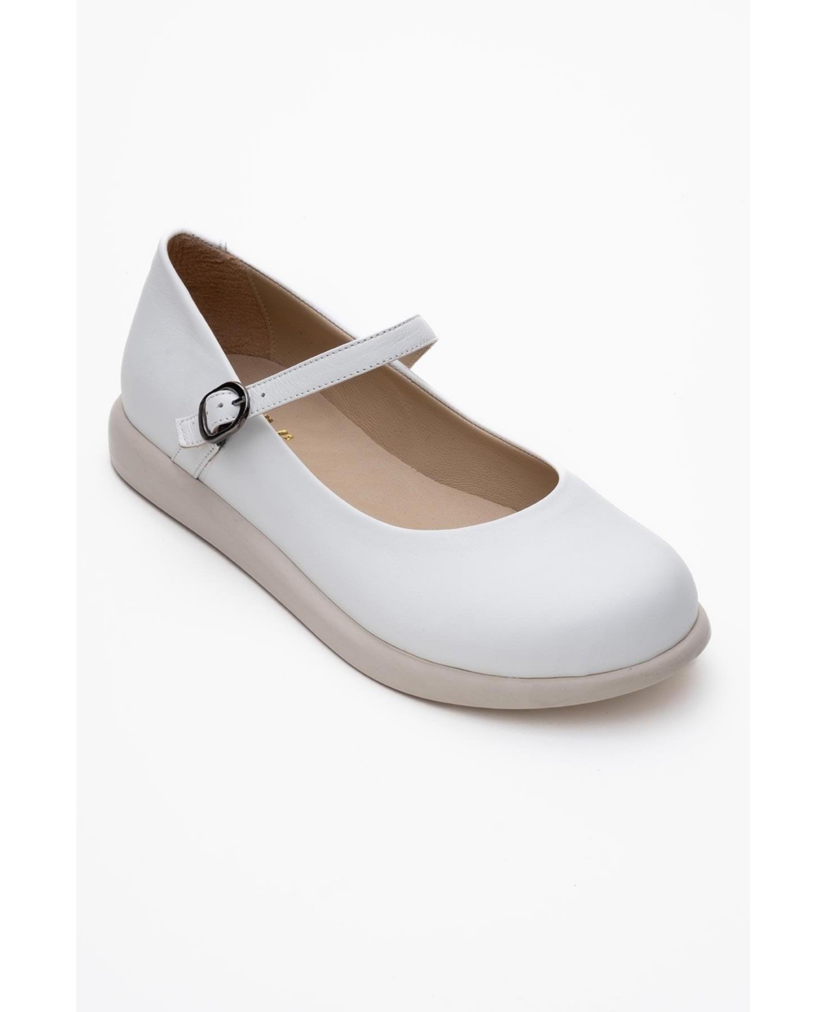 Click here for Anisa Leather Strap Flat (Women) - White leather prices