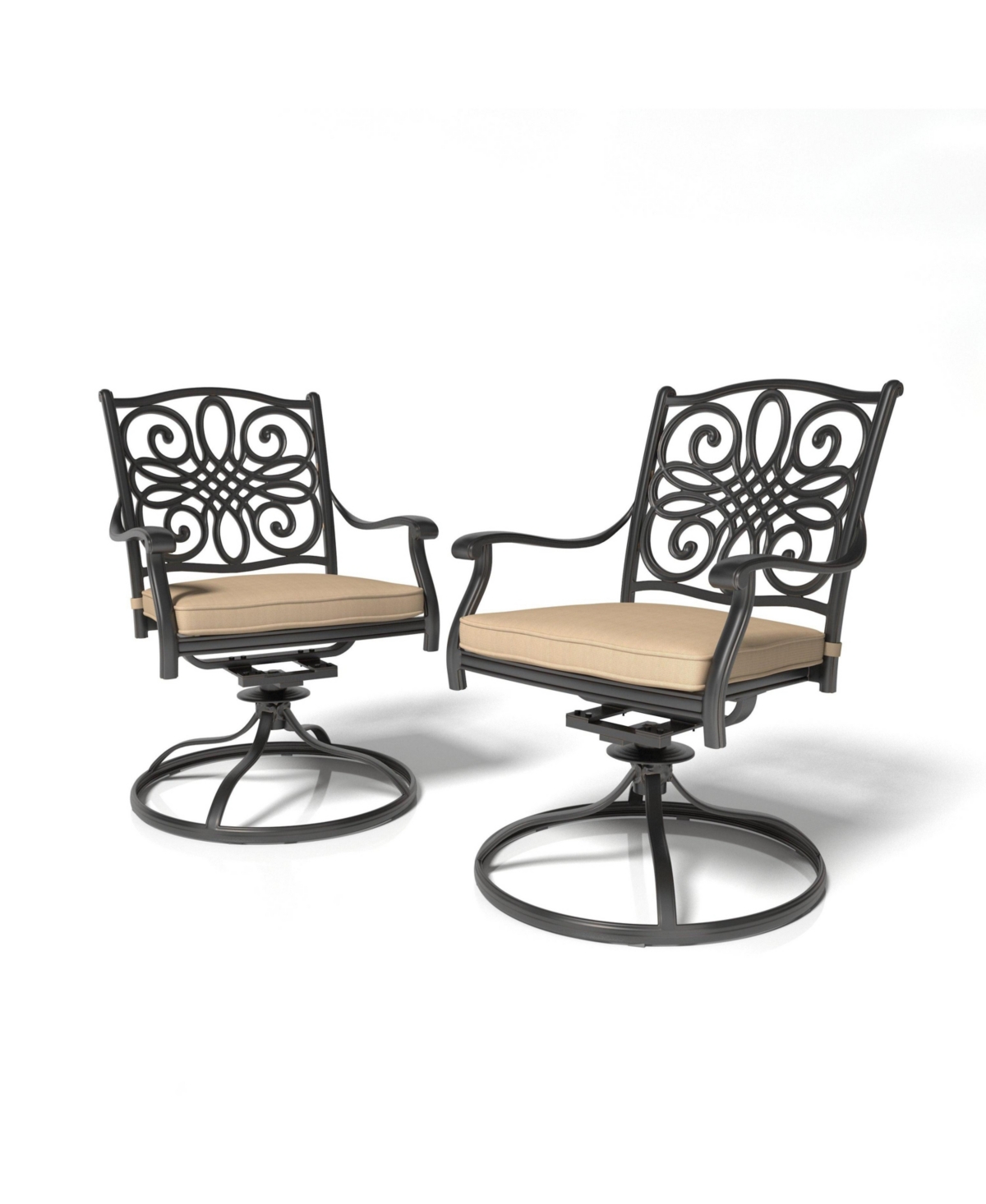 Click here for Mondawe Outdoor Swivel Dining Armchair - Brown prices