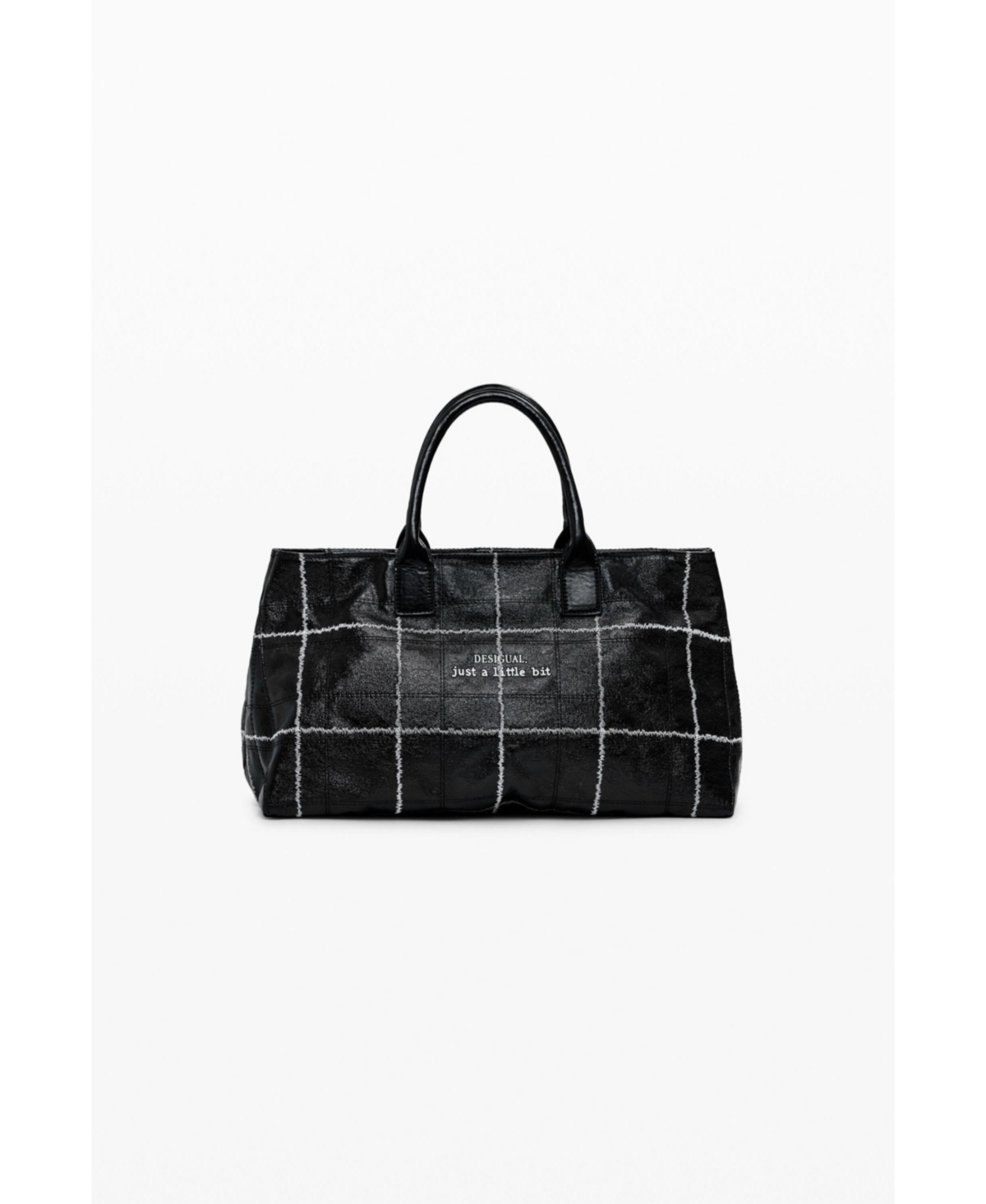 Click here for Desigual Womens Medium shiny shopper bag - Black prices