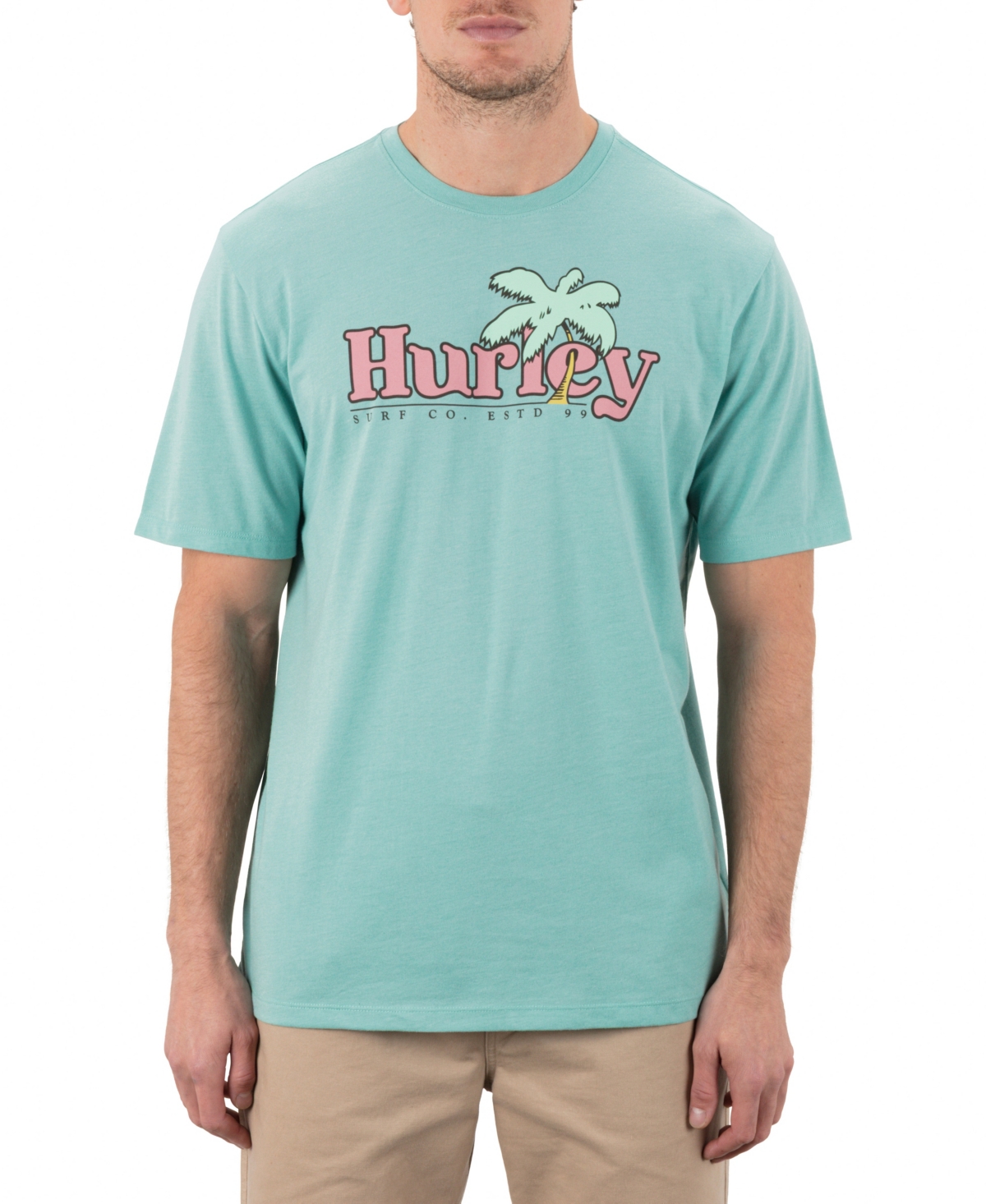 Click here for Hurley Mens Short Sleeve T-Shirt - Broken jade hea... prices
