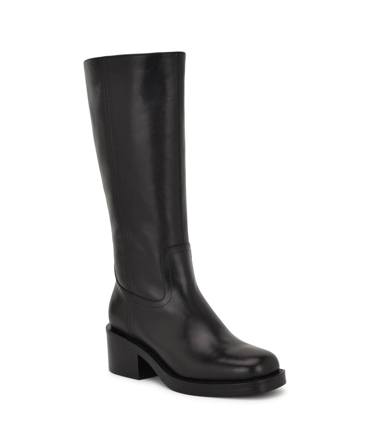 Click here for Nine West Womens Broklyn Tall Leather Block Heel B... prices
