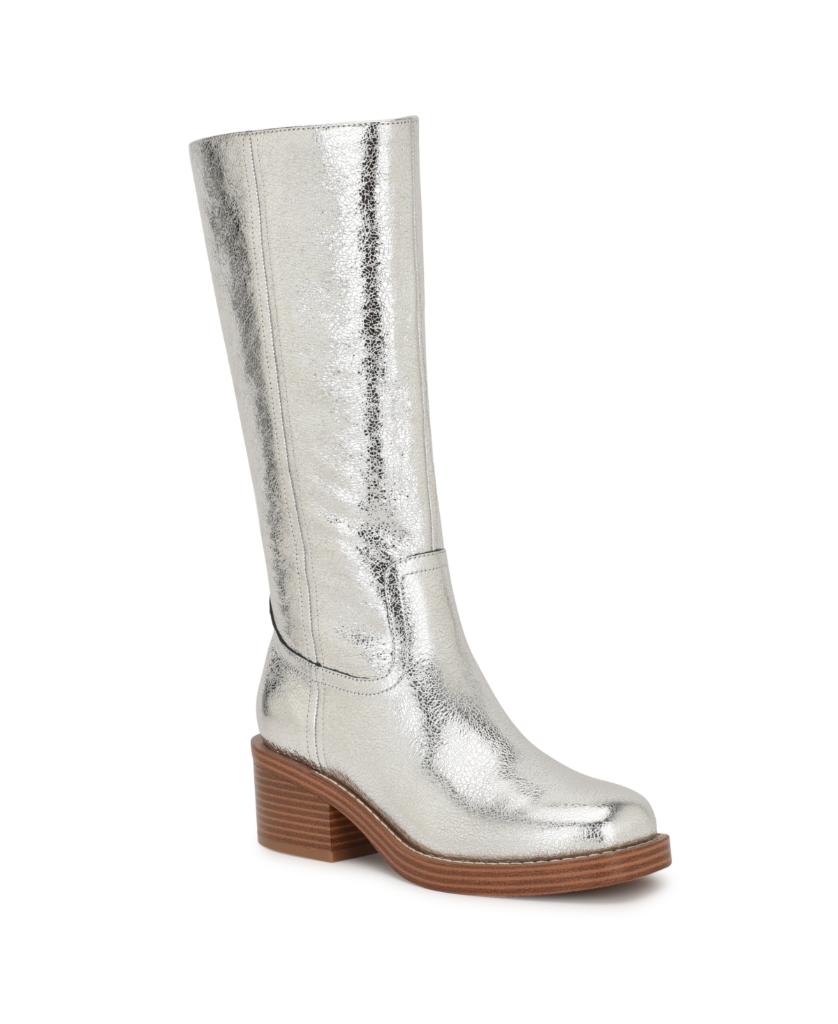 Click here for Nine West Womens Broklyn Tall Leather Block Heel B... prices