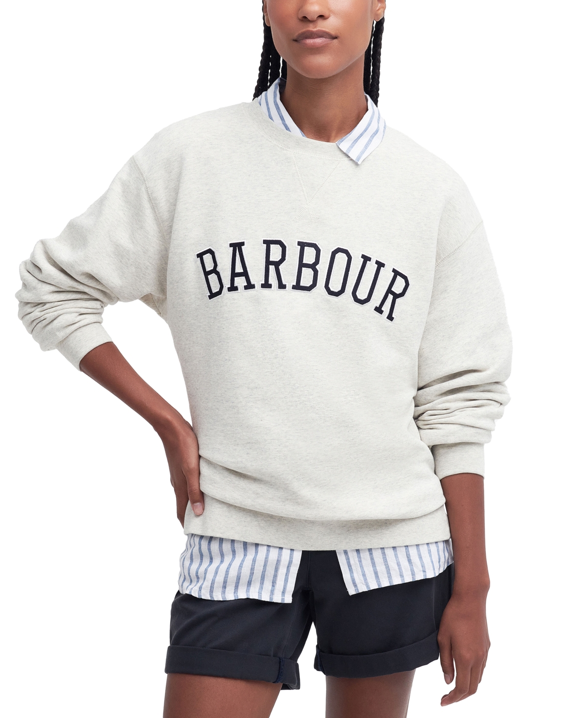 Click here for Barbour Womens Varsity Crewneck Sweatshirt - Cream prices