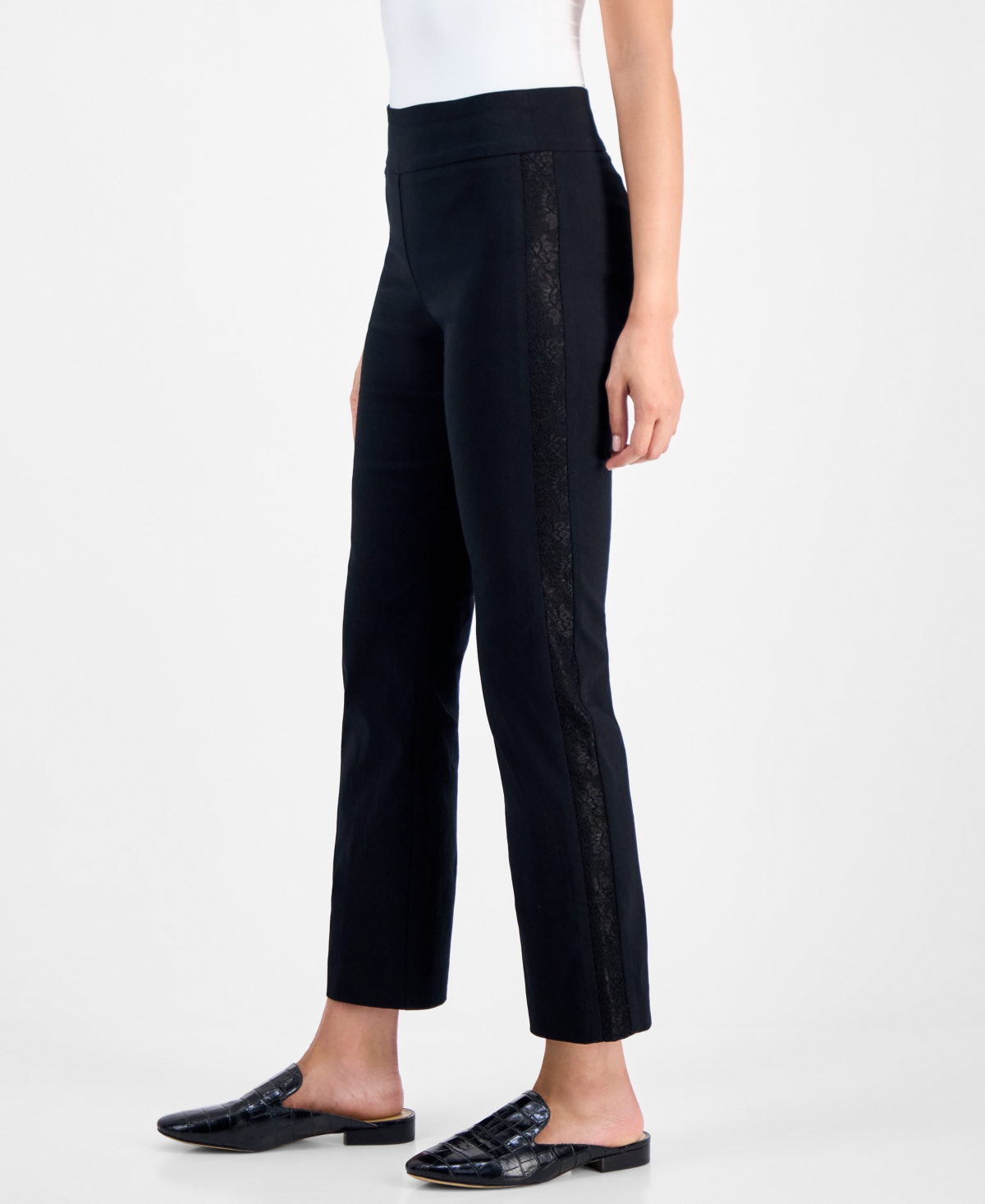 Click here for Jm Collection Petite Lace Side Panel Pull-On Pants... prices