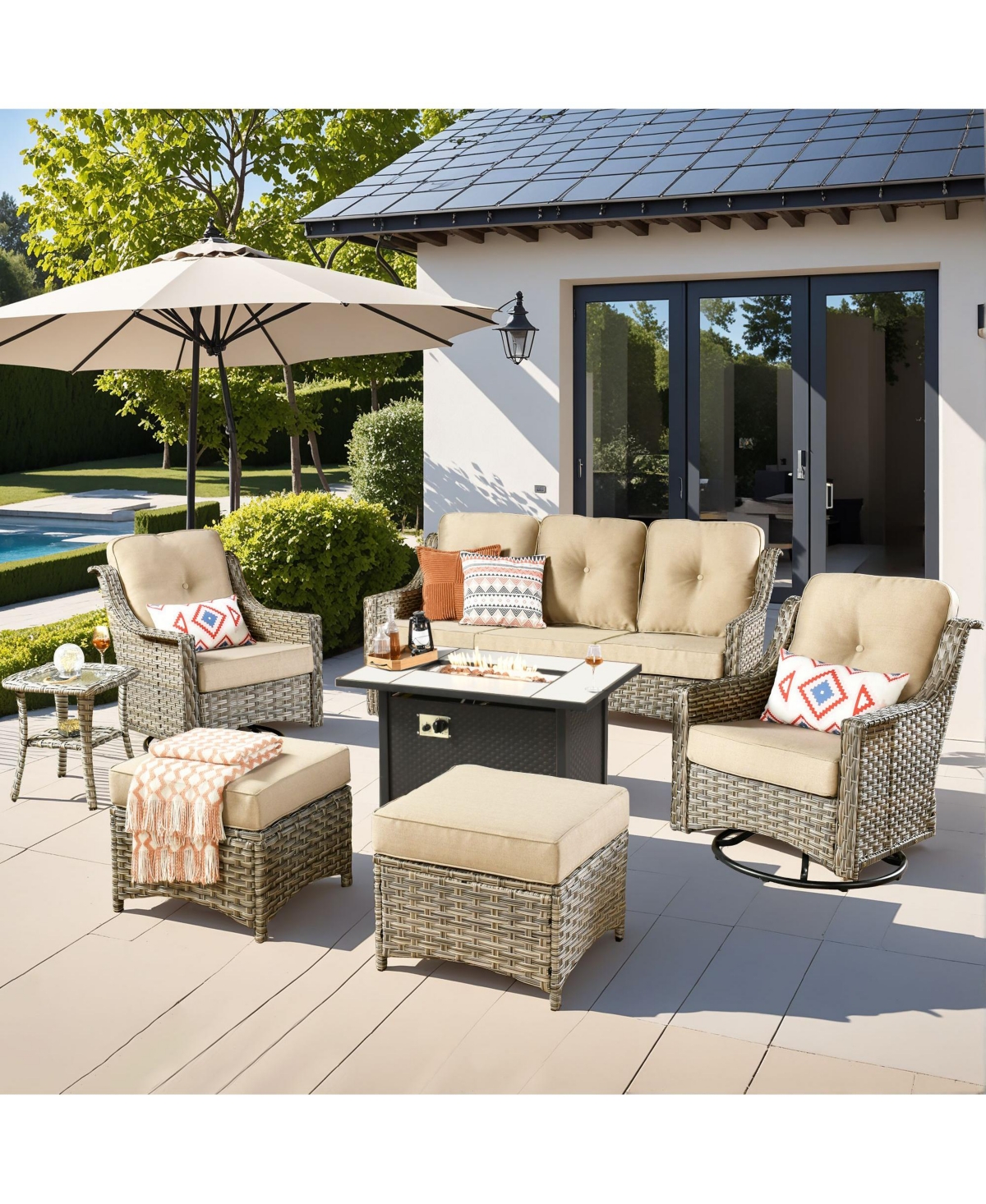 Click here for Xizzi 7 Piece Outdoor Patio Furniture with 42 inch... prices