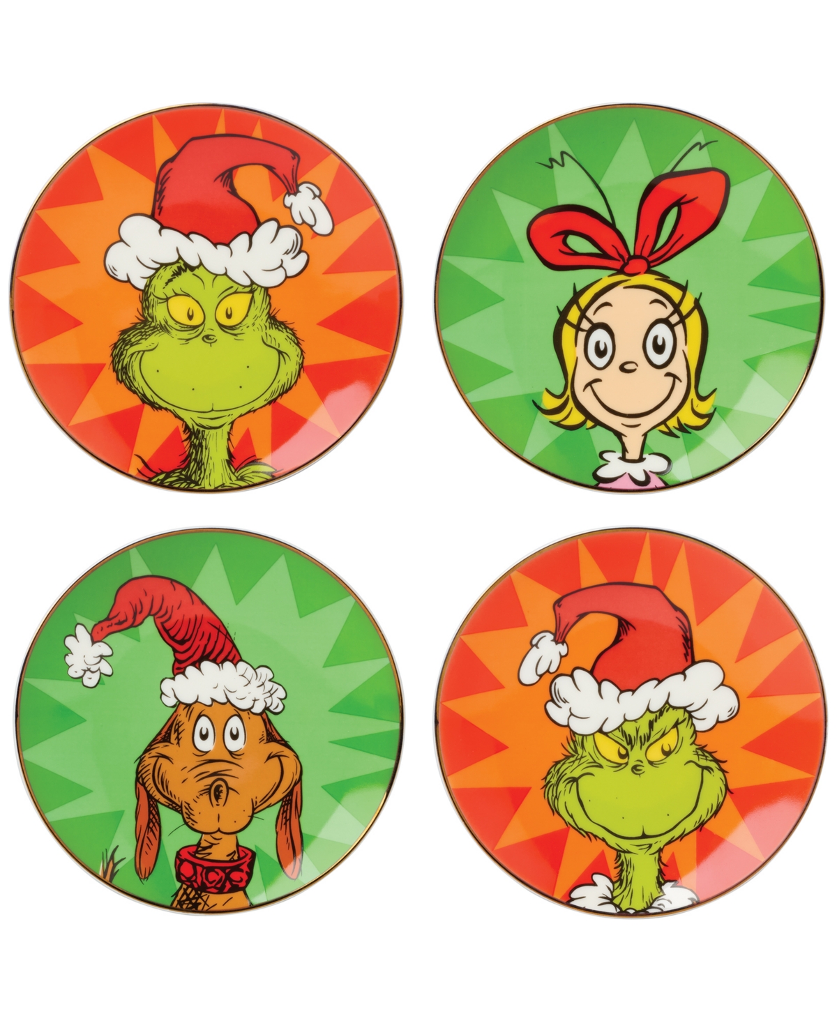 Click here for Lenox Merry Grinchmas Tidbit Plates  Set of 4 - Gr... prices