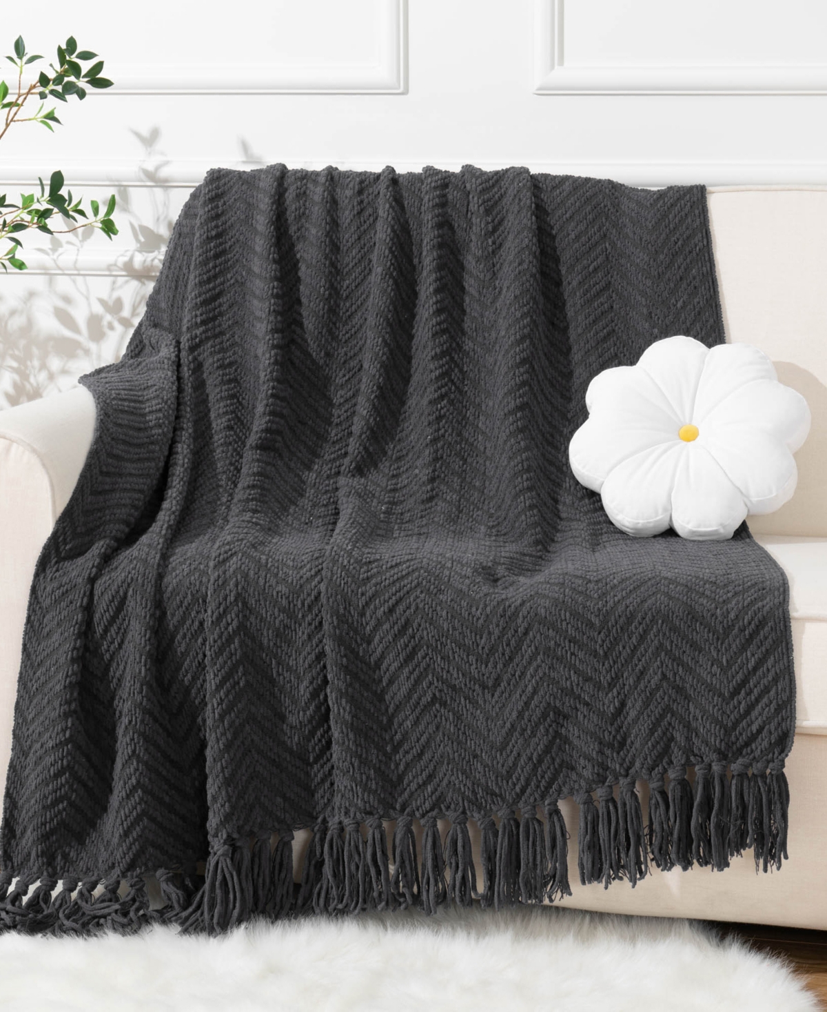 Click here for Battilo Herringbone Chenille Knit Throw  50 x 60 -... prices