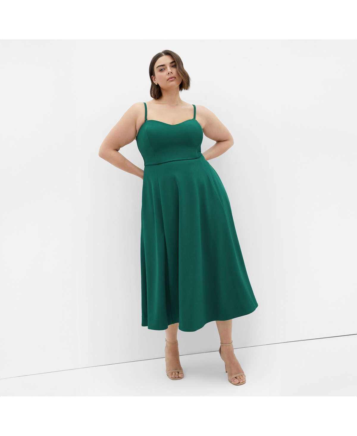Click here for City Chic Womens Sweet Flare Dress - Sea green prices