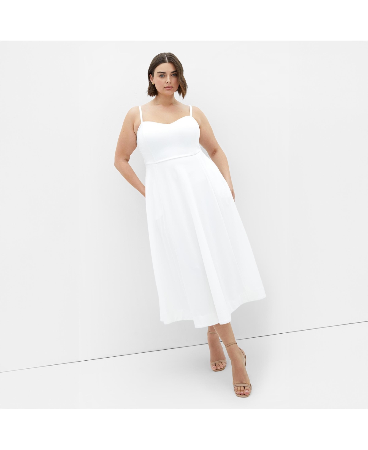 Click here for City Chic Womens Sweet Flare Dress - Ivory prices