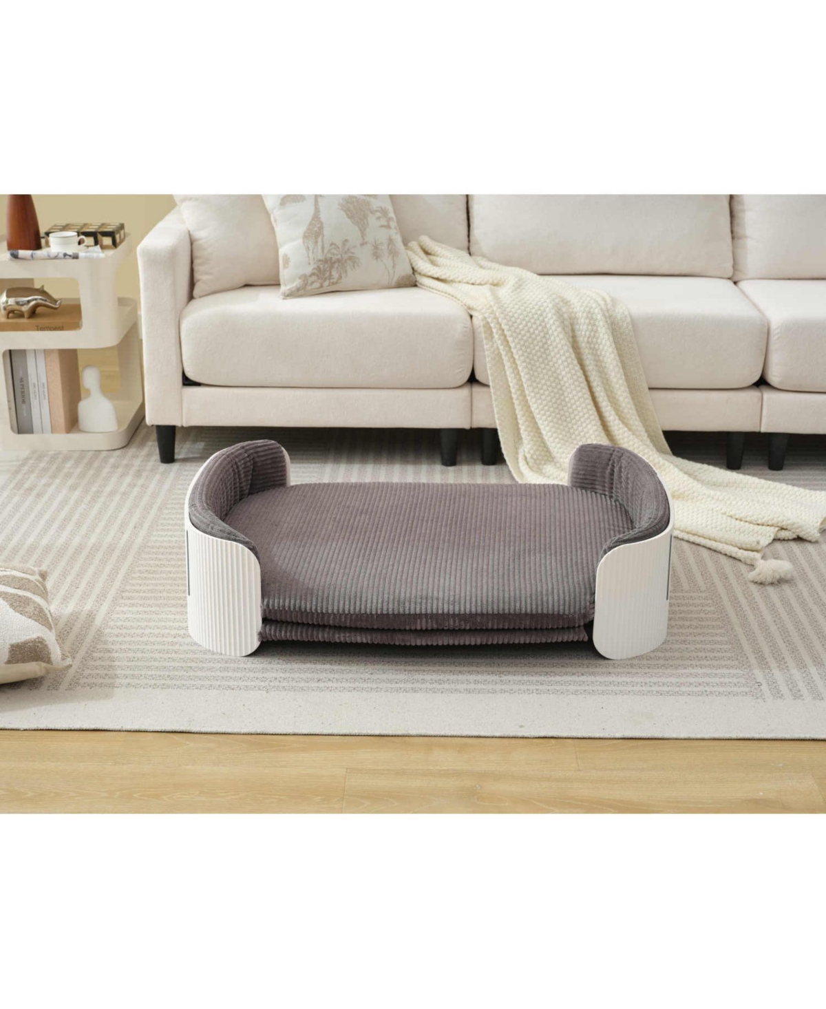 Click here for Scandinavian Cat Couch Bed - White & Grey - White+... prices