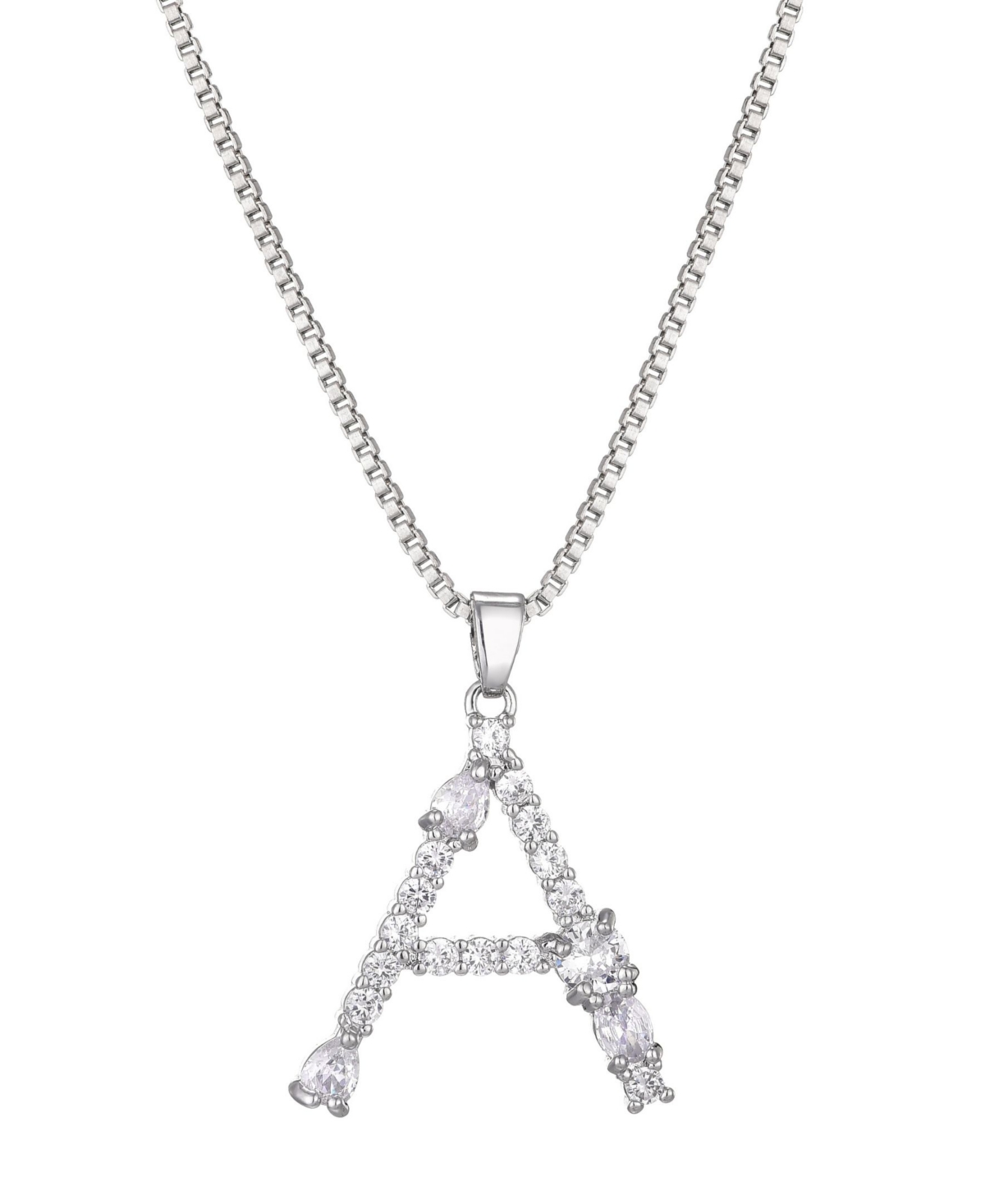 Click here for Adornia Silver Crystal Mixed Stone Initial Necklac... prices