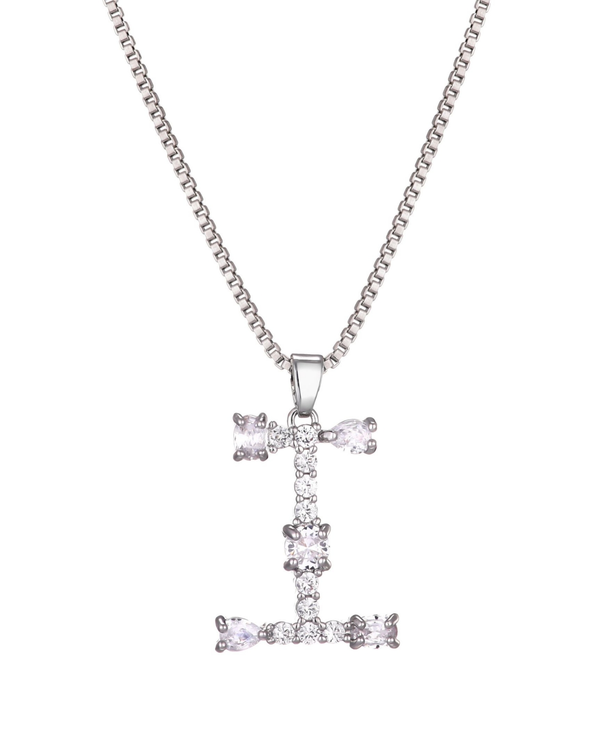 Click here for Adornia Silver Crystal Mixed Stone Initial Necklac... prices