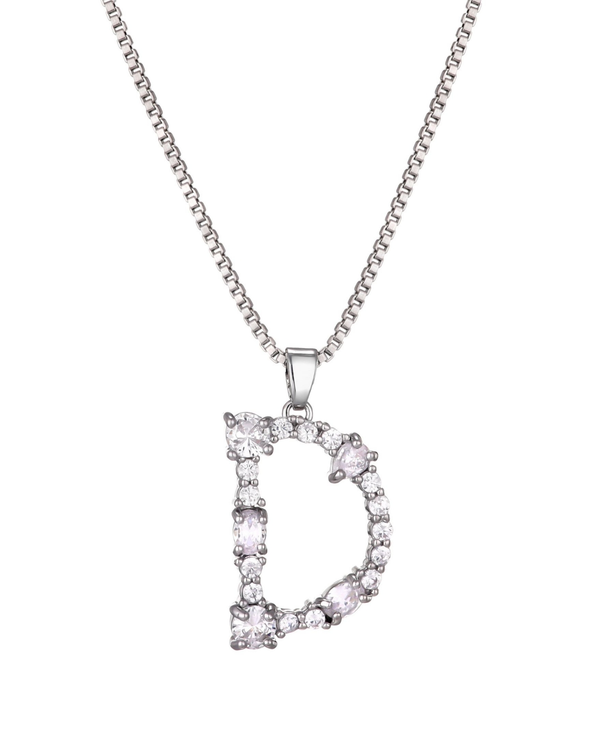 Click here for Adornia Silver Crystal Mixed Stone Initial Necklac... prices