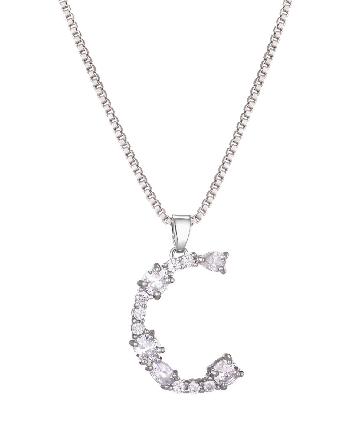 Click here for Adornia Silver Crystal Mixed Stone Initial Necklac... prices