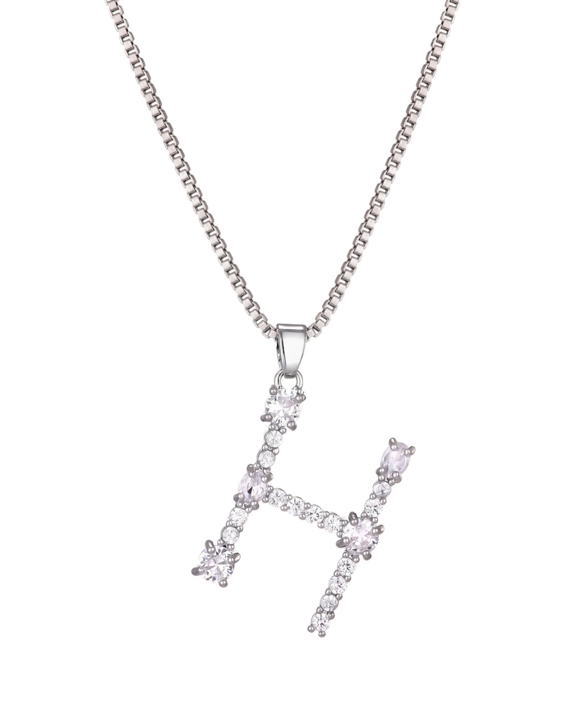 Click here for Adornia Silver Crystal Mixed Stone Initial Necklac... prices