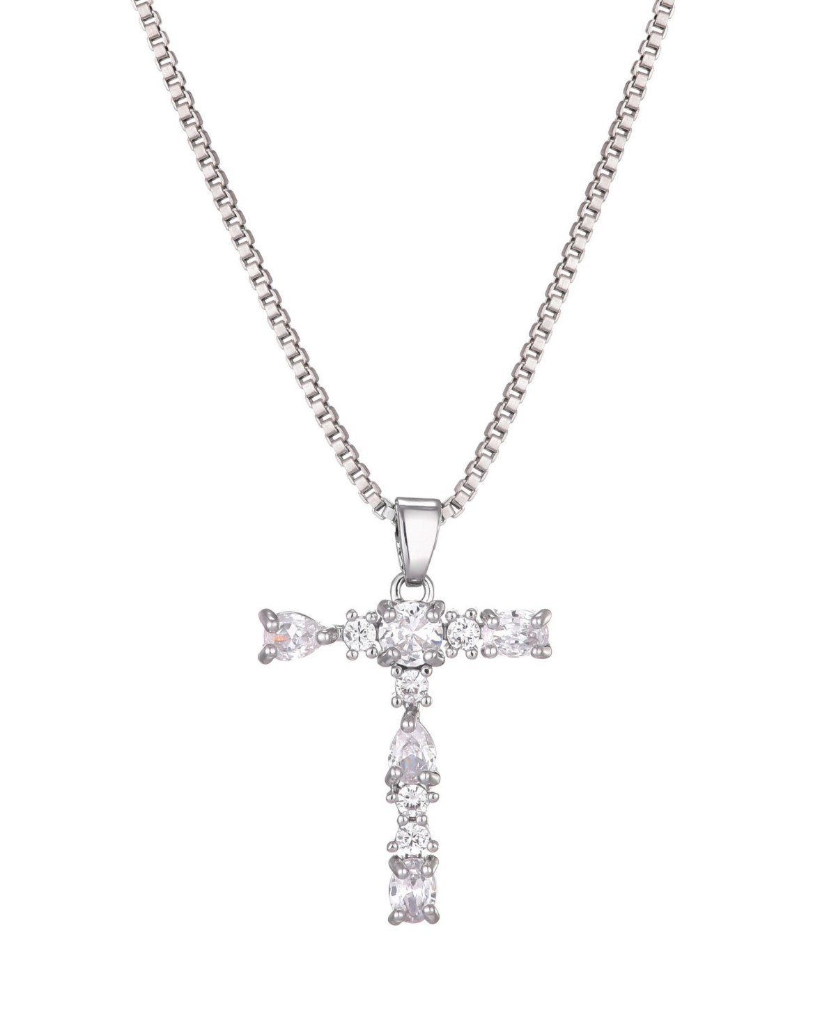 Click here for Adornia Silver Crystal Mixed Stone Initial Necklac... prices