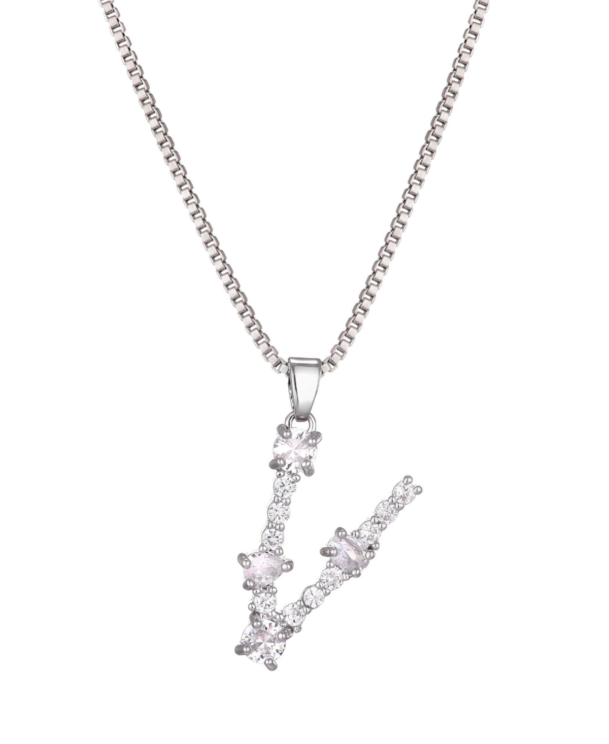 Click here for Adornia Silver Crystal Mixed Stone Initial Necklac... prices