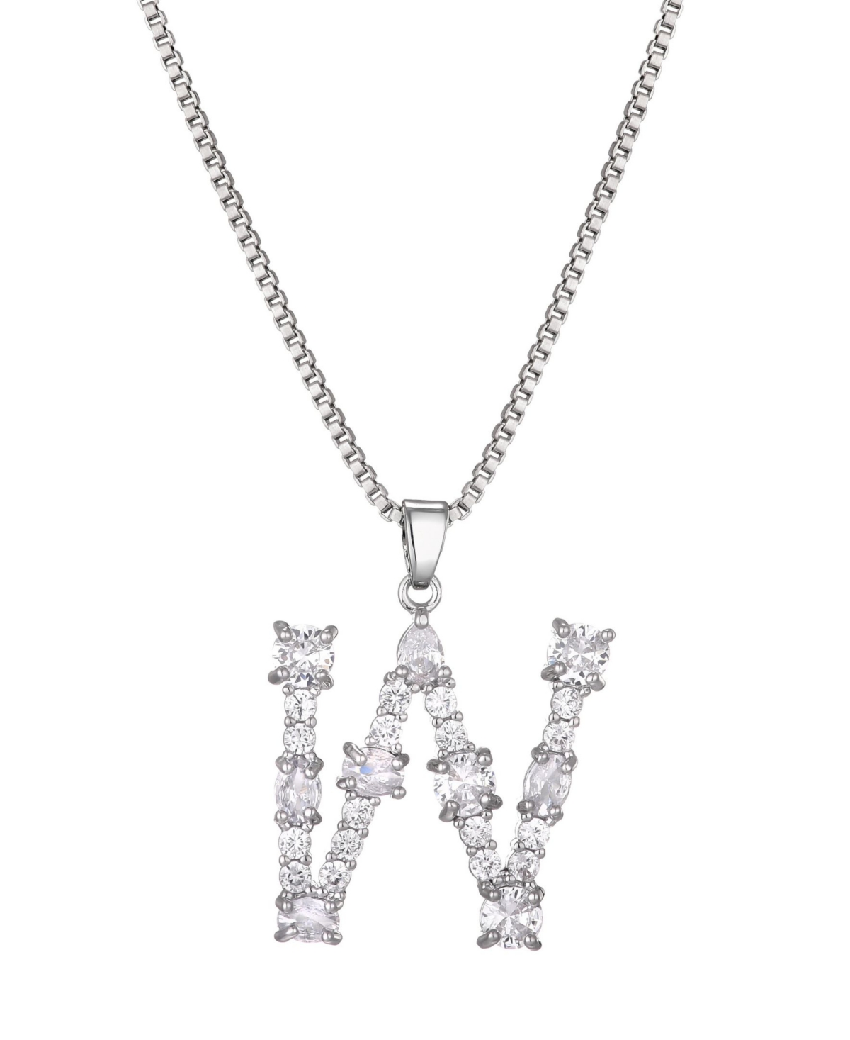 Click here for Adornia Silver Crystal Mixed Stone Initial Necklac... prices