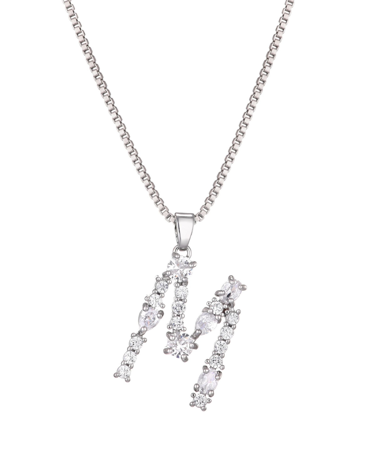 Click here for Adornia Silver Crystal Mixed Stone Initial Necklac... prices