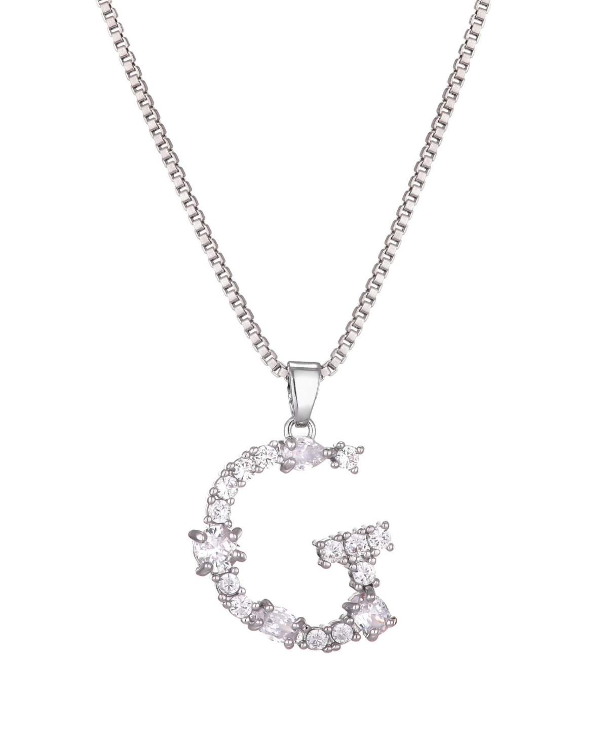 Click here for Adornia Silver Crystal Mixed Stone Initial Necklac... prices