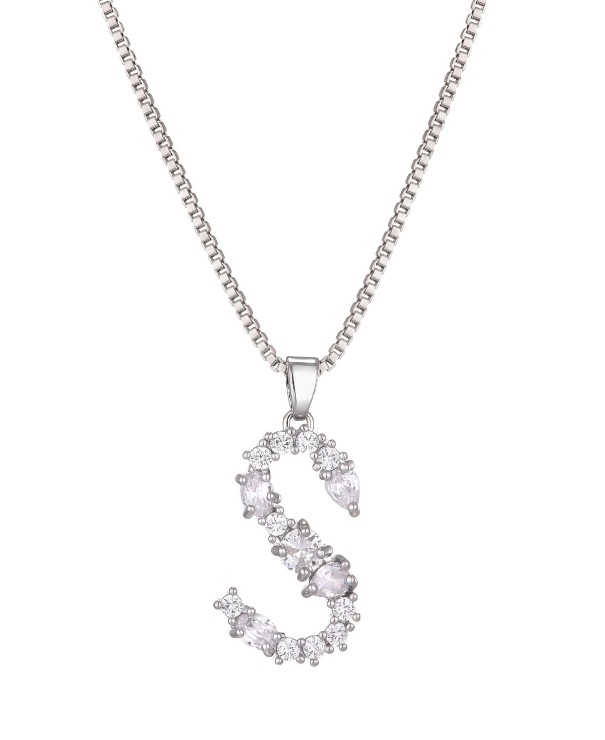Click here for Adornia Silver Crystal Mixed Stone Initial Necklac... prices
