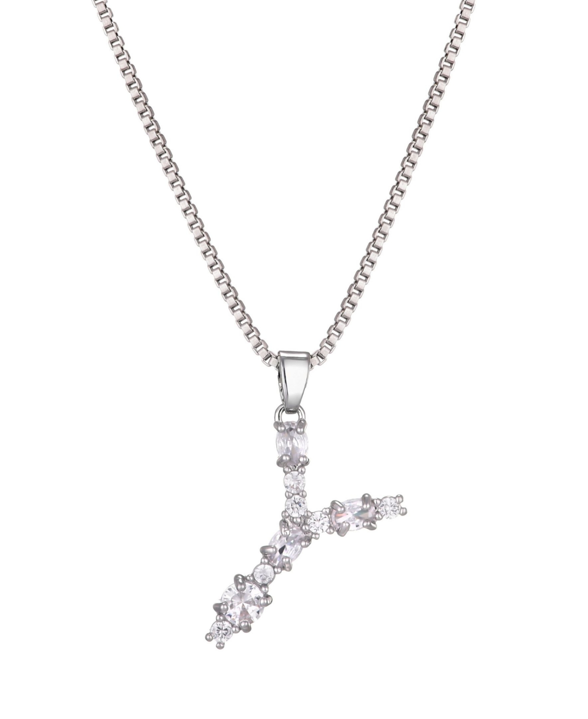 Click here for Adornia Silver Crystal Mixed Stone Initial Necklac... prices