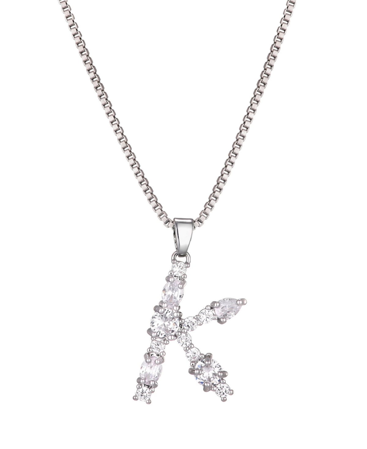 Click here for Adornia Silver Crystal Mixed Stone Initial Necklac... prices