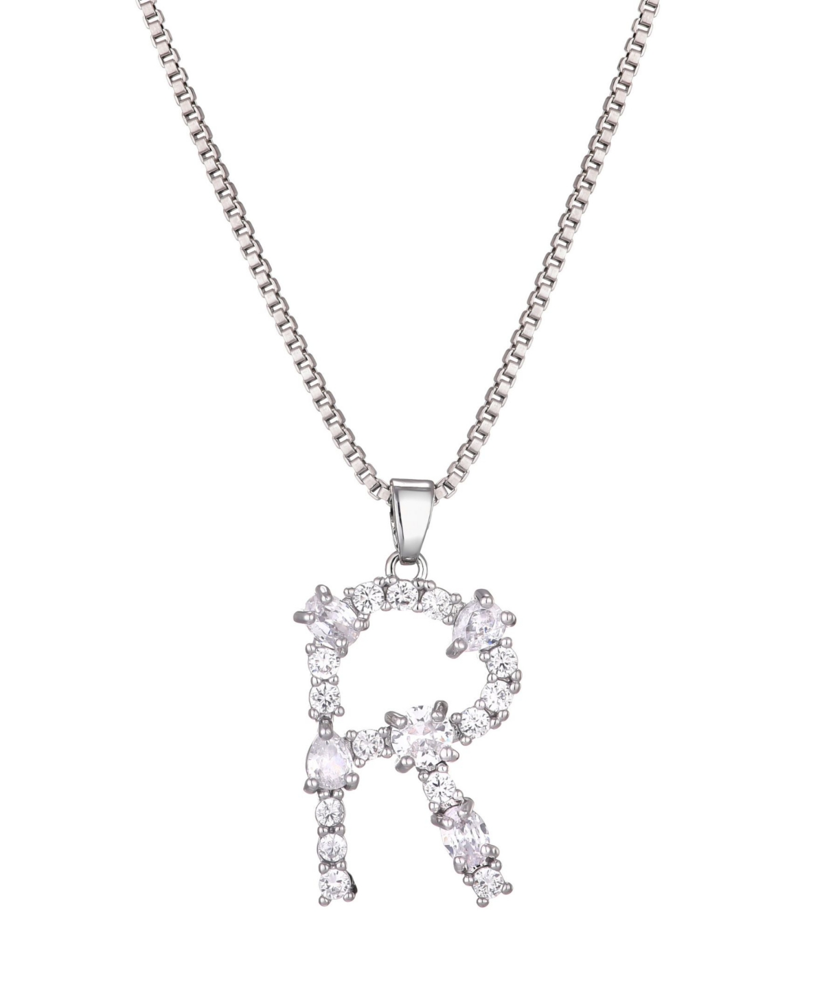 Click here for Adornia Silver Crystal Mixed Stone Initial Necklac... prices