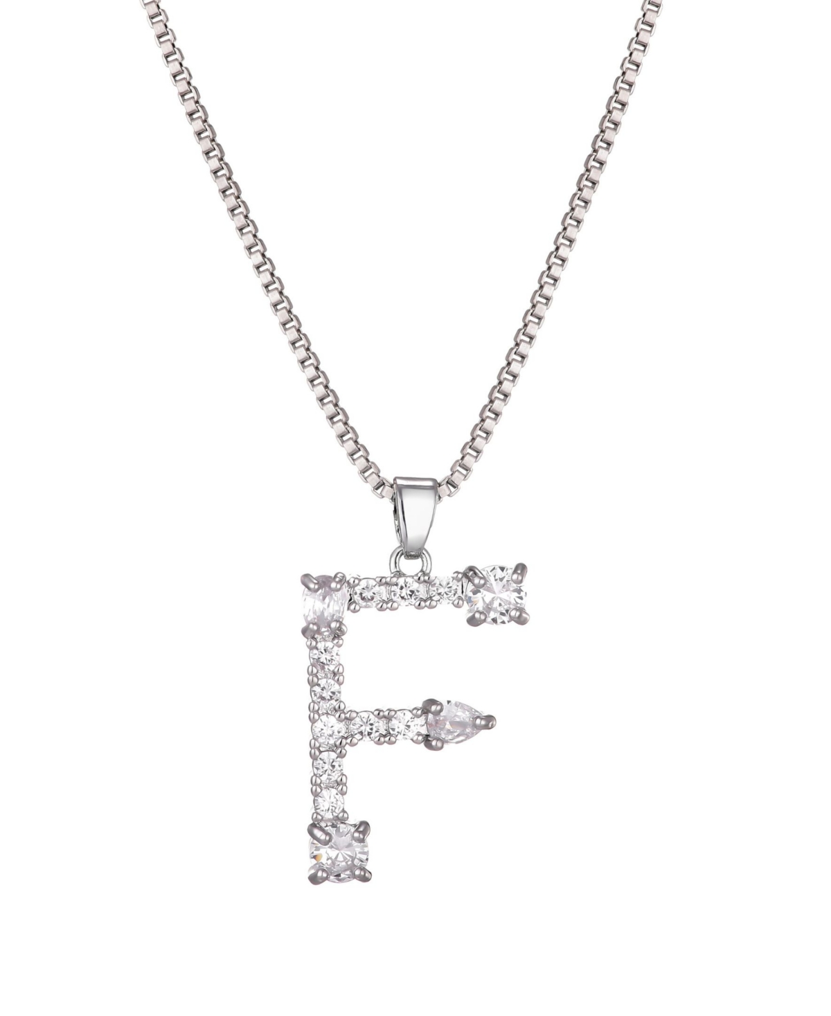 Click here for Adornia Silver Crystal Mixed Stone Initial Necklac... prices