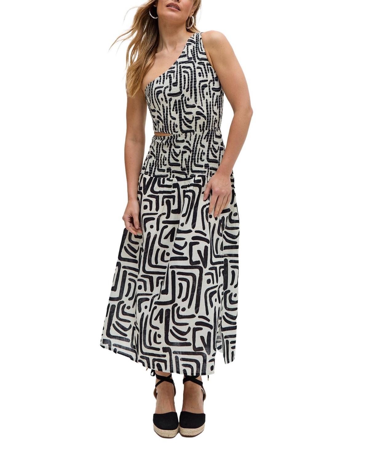Click here for Raffya Womens Jazz Jersey One Shoulder Warhol Prin... prices
