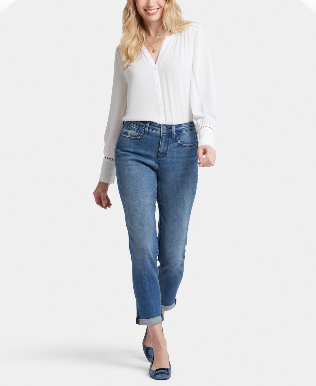 Click here for Nydj Petite Margo Girlfriend Pull On Jeans - Casca... prices