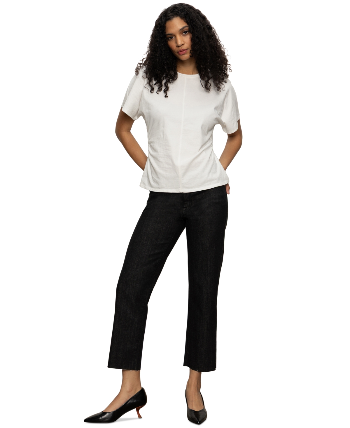 Click here for Sanctuary Womens Cotton Shirred-Waist Dolman T-Shi... prices