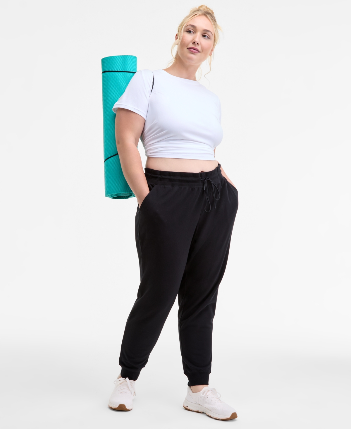 Click here for Id Ideology Plus Size Relaxed High-Rise Fleece Jog... prices